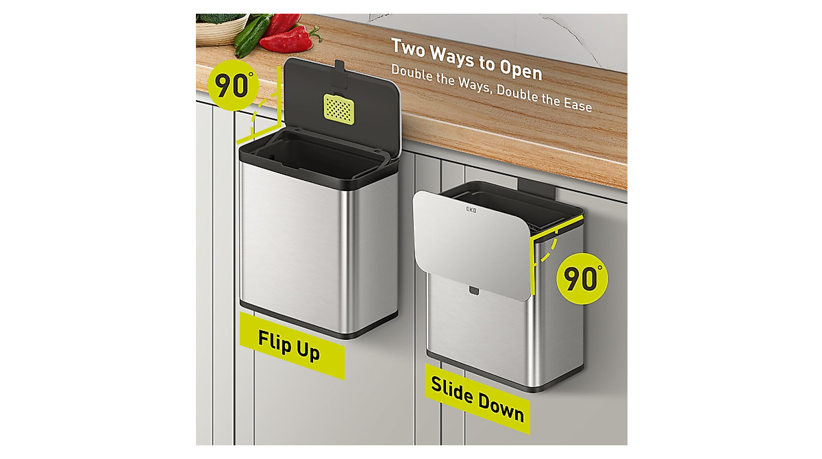 EKO 7L Stainless Steel Kitchen Compost Bin - Odor-Free