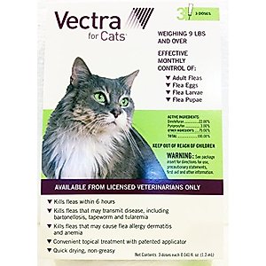 Vectra for Cats Over 9lbs 3 Doses Green by Ceva