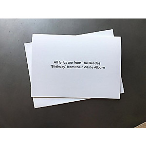 The Beatles Birthday Card with Envelope Drawn From Their Birthday Song Lyrics Contemporary Unique Music John Lennon Paul McCartney George