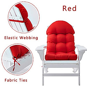 Enipate Adirondack Chair Cushions Set of 4, Weather Resistant Patio Chair Cushion for Adirondack, Thicken Outdoor Seat Pads High Back Rocking Chair Cushion