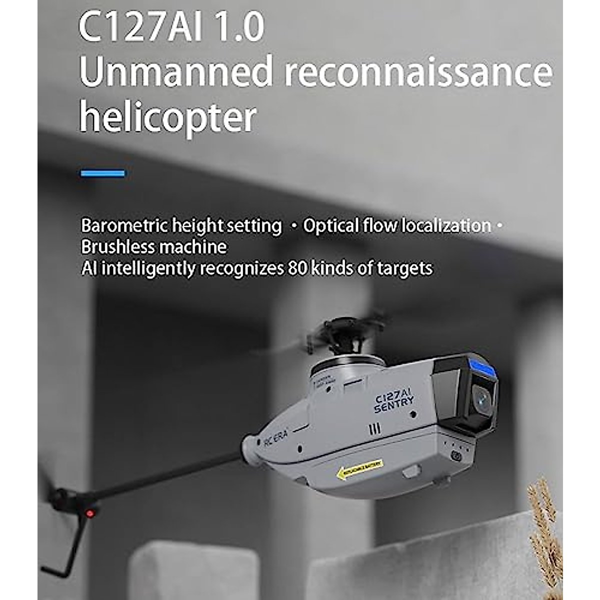UJIKHSD RC Drone (AI Smart Version) Single Propeller Without Ailerons With 90° Adjust Camera 6-axis Gyro Stabilization 5G Optical Flow RC Airplane Altitude Hold Girls Adults