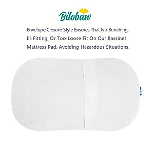 Bassinet Mattress Cover Compatible with Halo Bassinest Swivel Sleeper Bassinet Mattress Pad, 2 Pack, Microfiber, Waterproof and Soft, White