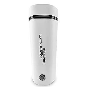 WTJMOV 12V Car Electric Kettle, Travel Portable Electric Tea Coffee Kettle Fast Water Boiler & Heater Automatic Shut-Off (White)