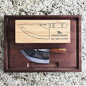 Verve Culture Artisan Forged Steel Thai Moon Knife - Authentic Traditional Carbon Steel Knife Hand Crafted in Thailand