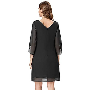 GRACE KARIN Summer Dresses for Women 2023 Loose Tunic Chiffon Dress Plus Size Black XXL
