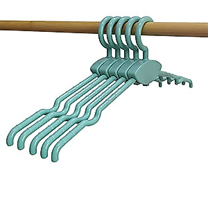 5 Packs Non Slip Folding Travel Hangers, Collapsible Clothes Hangers, Sweater Hangers No Shoulder Bump, Auto-Fold Hangers Space Saving for Baby Cloth (Blue)