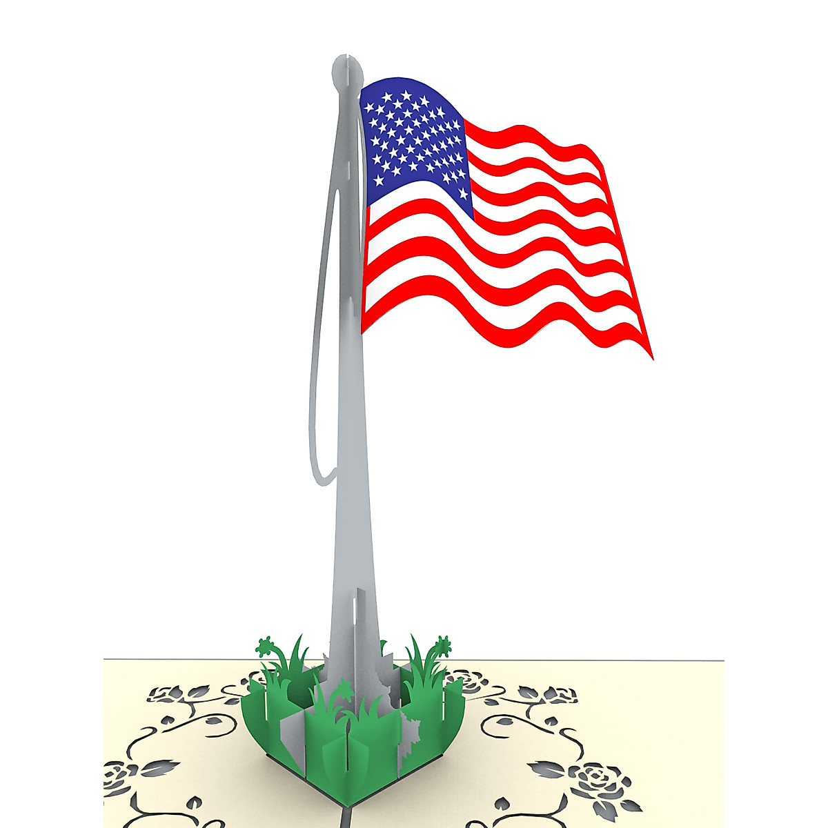 iGifts And Cards Patriotic Appreciation 3D Pop Up Greeting Card - Hero, American Flag, Half-Fold, Veterans, Memorial, Military, USA, All Occasion, Welcome Home, Retirement, Miss You