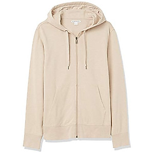 Amazon Essentials Men's Lightweight French Terry Full-Zip Hoodie, Oatmeal Heather, Medium