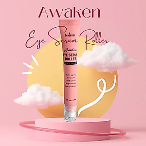 Beaueli Eye Roller and Caffeine Eye Serum - Anti Aging Skin Care with Hyaluronic Acid Niacinamide Peptide - Dark Circles Puffiness - Under Eye Bags - Wrinkles Eye Cream Massager (0.7 fl oz)