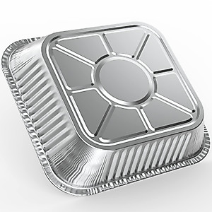 WANBAO 30 Pcs Disposable Aluminum Tin Foil Baking Pans Bakeware Square 8'' X 8'' X 2'' Inch Meal Prep for Catering, Baking Cakes, Breads, Brownies, Bread, Meatloaf, Lasagna