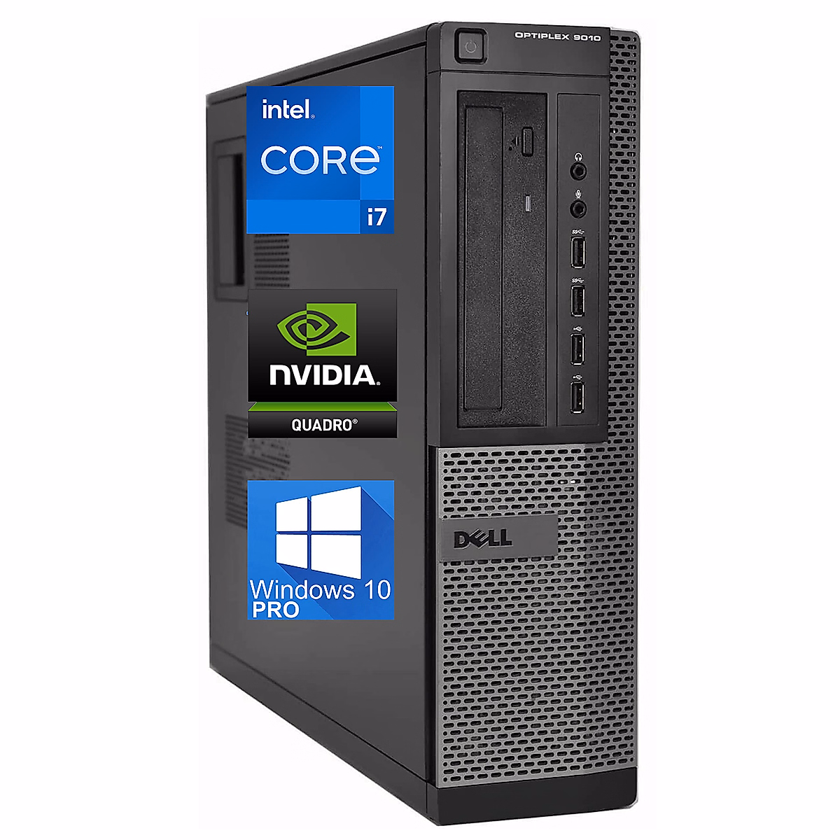 Dell Optiplex 9010 Desktop Computer - Intel i7-3770, Nvidia Quadro K420 2GB Graphics, 32GB RAM, 512GB SSD, DisplayPort, HDMI, DVI, DVD, Wi-Fi, Bluetooth - Windows 10 Pro (Renewed)