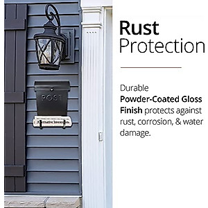 NACH Mailboxes for Outside Wall Mount, 12 x 11.2 x 4.5 inch, Black Mailbox, Waterproof Mailbox with Outdoor Newspaper Holder - The Euro Mailbox