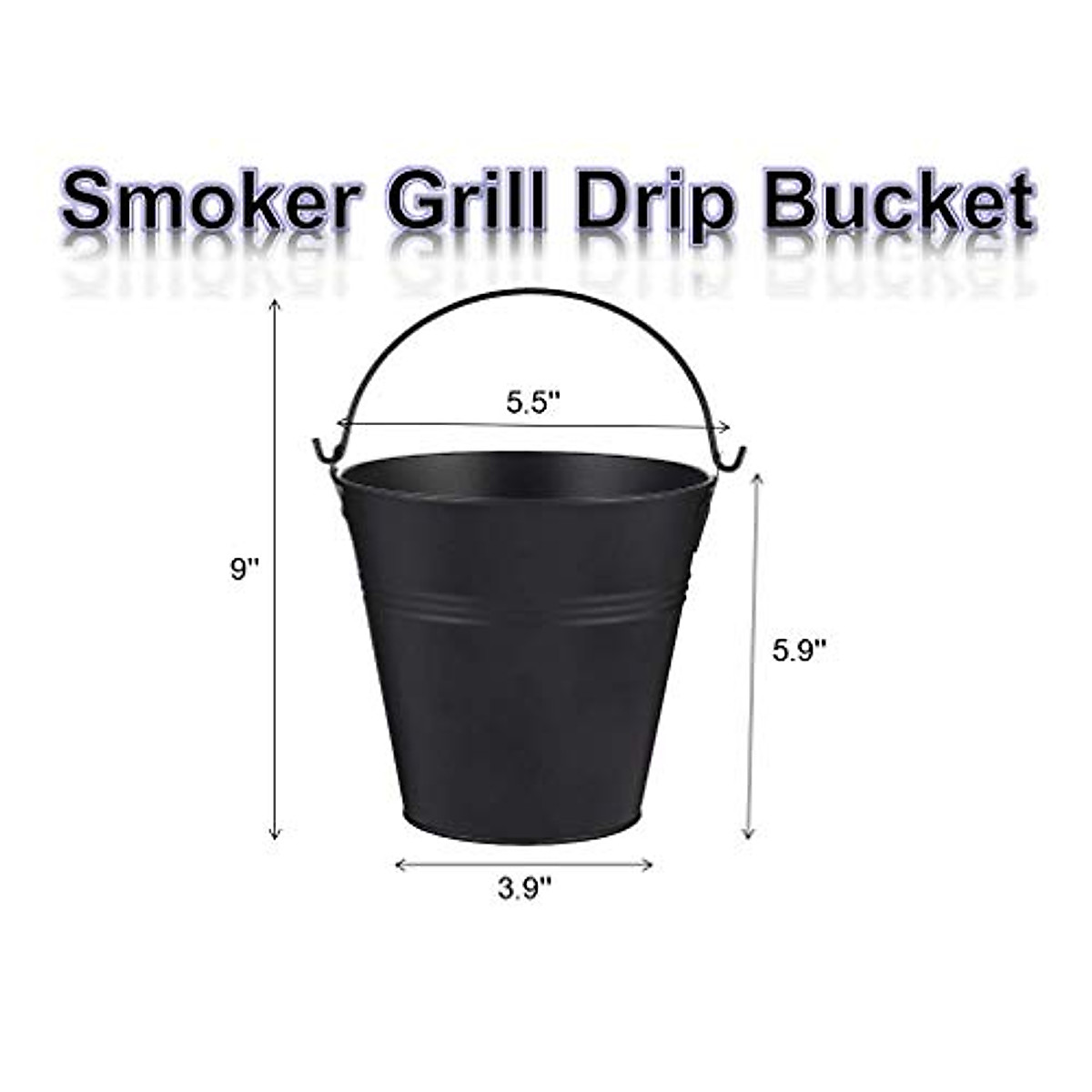 Big Part Black Grease Drip Bucket with12-Pack Disposable Foil Liner Kit Replacement Parts for Oklahoma Joe's, Also Fits Most Wood Pellet Grill & Offset Smokers, White-Black