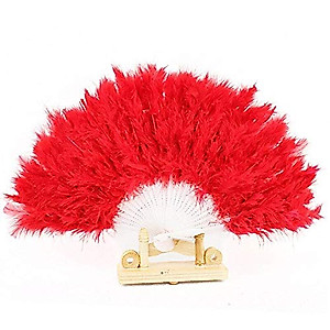 Super Big Feather Fan Turkey Performance Party Supplies Soft Fluffy Burlesque Wedding Hand Fancy Dress Costume Fan - 1