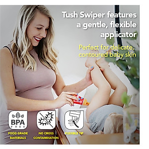 Eli & Ali Tush Swiper - Diaper Rash Cream & Butt Paste Applicator - Universal Fit for Most Diaper Creams | Mess-Free & Hygienic Alternative to Cream Spatula - Carry Less Baby Gear - Blue, 1 Pack