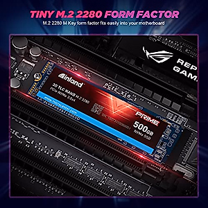 INLAND Prime 500GB NVMe M.2 PCIe Gen3x4 2280 Internal Solid State Drive TLC 3D NAND SSD - Up to 3300 MB/s, 3D NAND, Storage and Memory for Laptop & PC Desktop