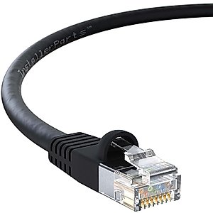 InstallerParts CAT6 Cable UTP Booted [Black] - [2 FT] - [10 Pack] - Professional Series - 10Gbps, Cat6 Patch Cable, Cat 6 Patch Cable, Cat6 Ethernet Cable, Network Cable, Internet Cable