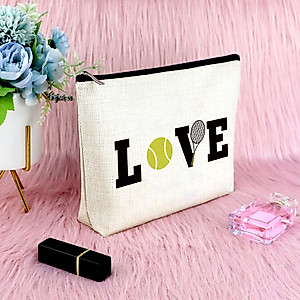 Sfodiary Tennis Gifts Makeup Bag Inspirational Gift for Tennis Player Birthday Gift for Women Cosmetic Bag Tennis Lover Gift Graduation Gift for Tennis Girl Travel Cosmetic Pouch Christmas Gift