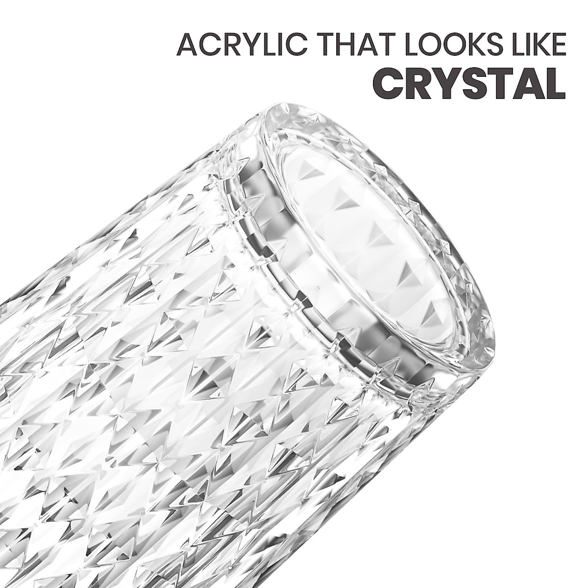 BELLAFORTE Shatterproof Acrylic Tall Tumbler, Set of 4, 19oz - Bondi Beach Stackable Drinking Glasses - Unbreakable Plastic Drinking Glasses for Party, Gifting - BPA Free - Dishwasher Safe - Clear