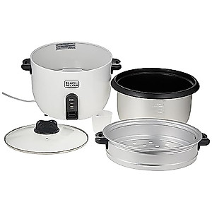 Black & Decker RC2850 1100W 2.8 L 11.8 Cup Rice Cooker (Non-USA Compliant), White, standard