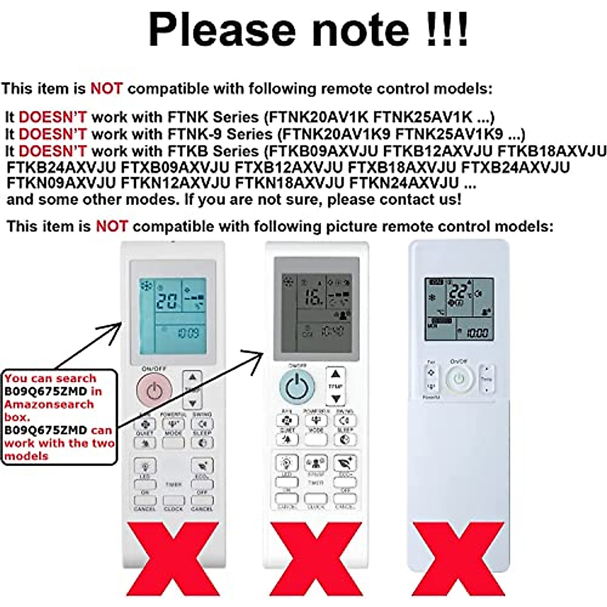 Replacement Remote Control for DAIKIN AC Air Conditioner Remote Control FTX09NMVJU FTX12NMVJU FTX15NMVJU FTX18NMVJU FTX24NMVJU FTXN09NMVJU FTXN12NMVJU FTXN15NMVJU FTXN18NMVJU FTXN24NMVJU RX09NMVJU