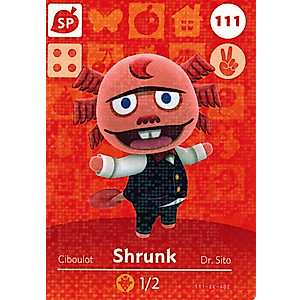 Nintendo Animal Crossing Happy Home Designer Amiibo Card Dr. Shrunk 111/200 USA Version