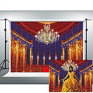 VIDMOT Ballroom Backdrop for Photography Beast's Palace Background for Girl Princess Belle Party 7x5ft Magnificent Castle Background Christmas Decor Photo Backdrops Photo Booth Studio Props ZYVV0673