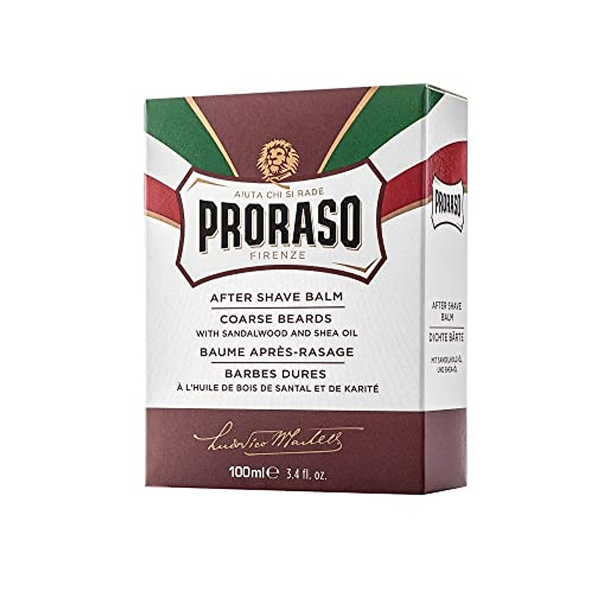 Proraso Proraso After Shave Balm for Men, Nourishing for Coarse Beards, with Sandalwood and Shea Butter, 3.4 fl. oz.