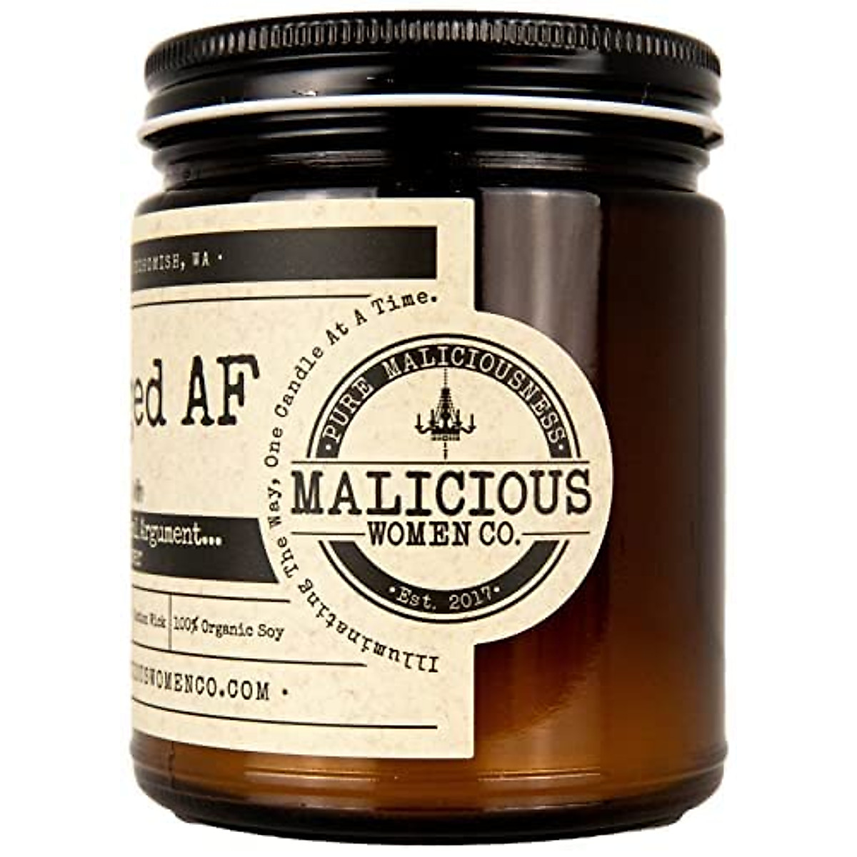 Malicious Women Candle Co - Engaged AF, Pink Chandelier Infused with: The Same Penis Forever..., 9 oz