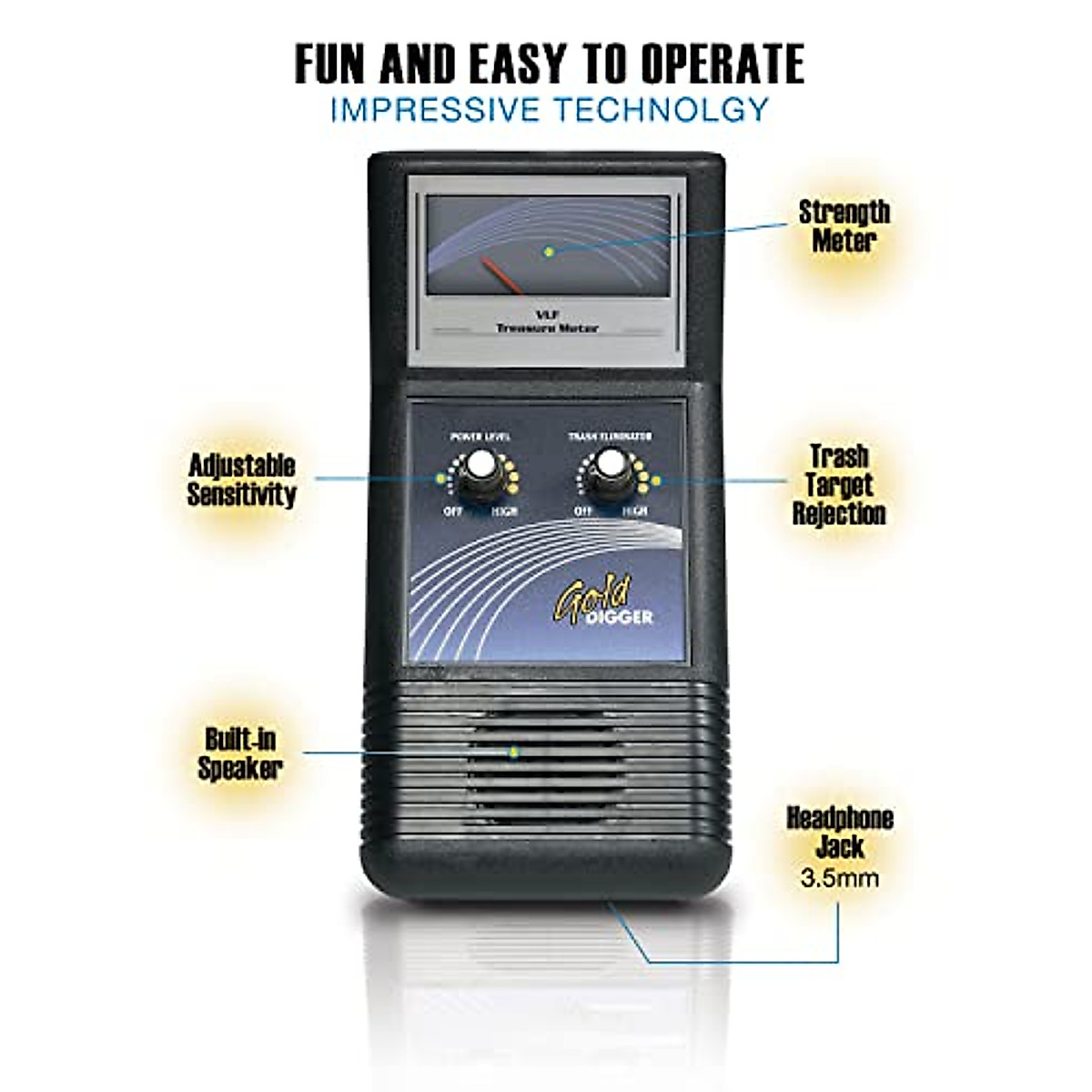 Bounty Hunter Gold Digger Metal Detector, One size, Grey