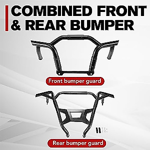 A & UTV PRO Front & Rear Bumper Kit for for Polaris RZR PRO XP/XP 4 2020 2021 2022 2023, Heavy Duty Combined Brushguard Bumper Protector Accessories, Replace OEM # 2883746-458, 2883748-458, 2 Set