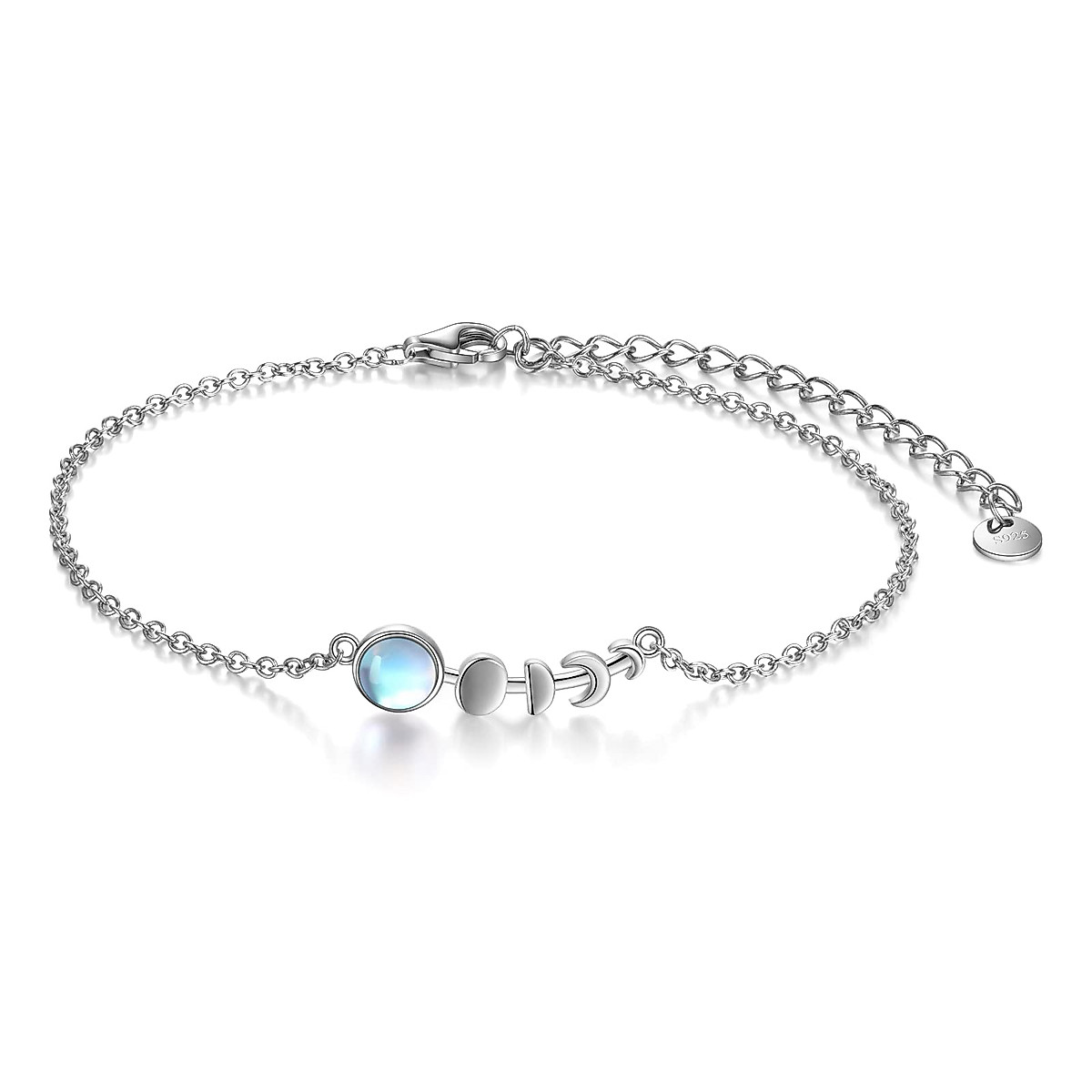 TIGER RIDER 925 Sterling Silver Moon Bracelet Moonstone Jewelry for Her