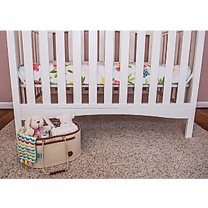 Diaper Caddy Organizer – Diaper Organizer Bag with Long Carry Handles – Neutral Diaper Caddy for Baby Shower or Gift Registry – Caddy for Baby Stuff with Removable Insert – Unisex Baby Organizer Caddy