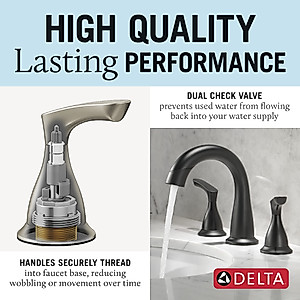 Delta Faucet Broadmoor Pull Down Bathroom Faucet Black, Bathroom Pull Out Faucet, Widespread Bathroom Faucet 3 Hole with Magnet Dock, Bathroom Sink Faucet, Matte Black 35765LF-BLPD