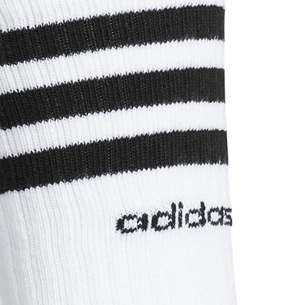 adidas Men's 3-Stripe Crew Socks (3-Pair), White/Black/Clear Onix Grey, Large
