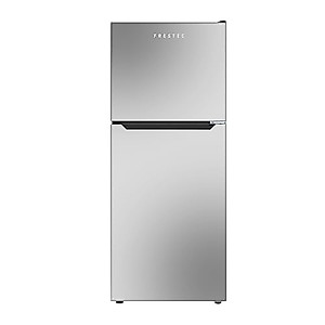 Frestec 12.1 CU' Refrigerator with Freezer, Apartment Size Refrigerator Top Freezer, 2 Door Fridge with Adjustable Thermostat Control, Freestanding, Door Swing, Stainless Steel (FR 1202 SL)