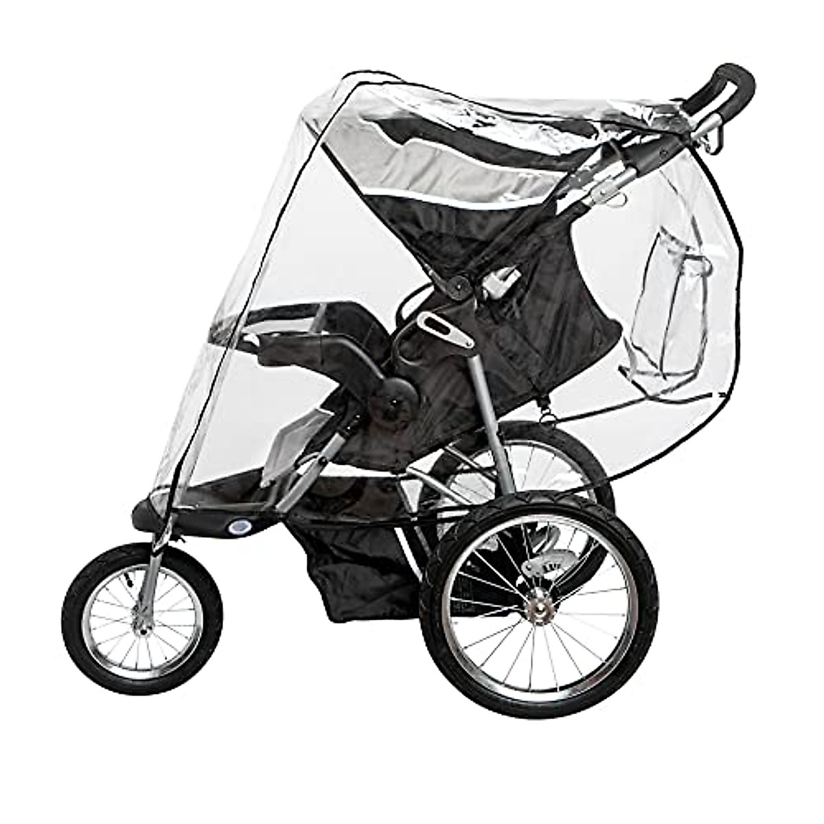 Nuby Travel System Weather Shield, Clear Plastic Stroller Cover with Storage Pocket & Vented Sides