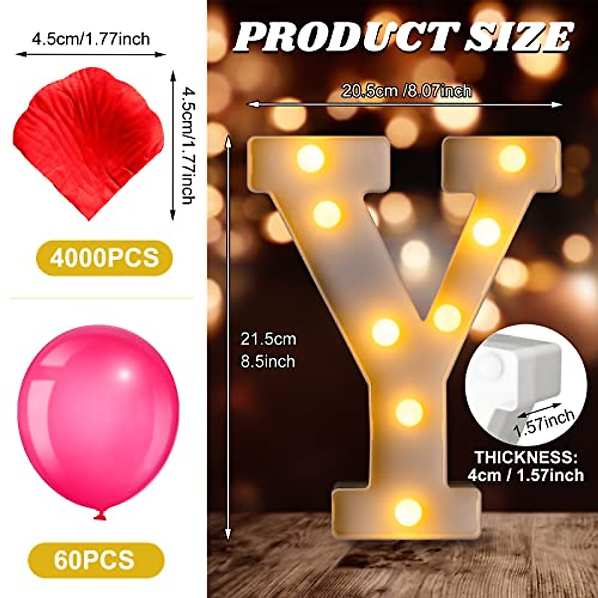 4115 Pcs Marry Me Sign Proposal Decorations 7 Pcs Light up Marry Me Sign 48 Pcs Heart Led Candle Tealight 4000 Pcs Red Artificial Rose Petal 60 Pcs Balloons for Romantic Night Party Wedding