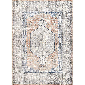 nuLOOM Jacquie Machine Washable Vintage Floral Area Rug