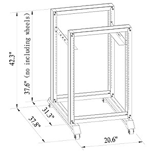 RAISING ELECTRONICS 20U 3FT 4 Post Open Frame 19inch Server Rack 31inchDeep