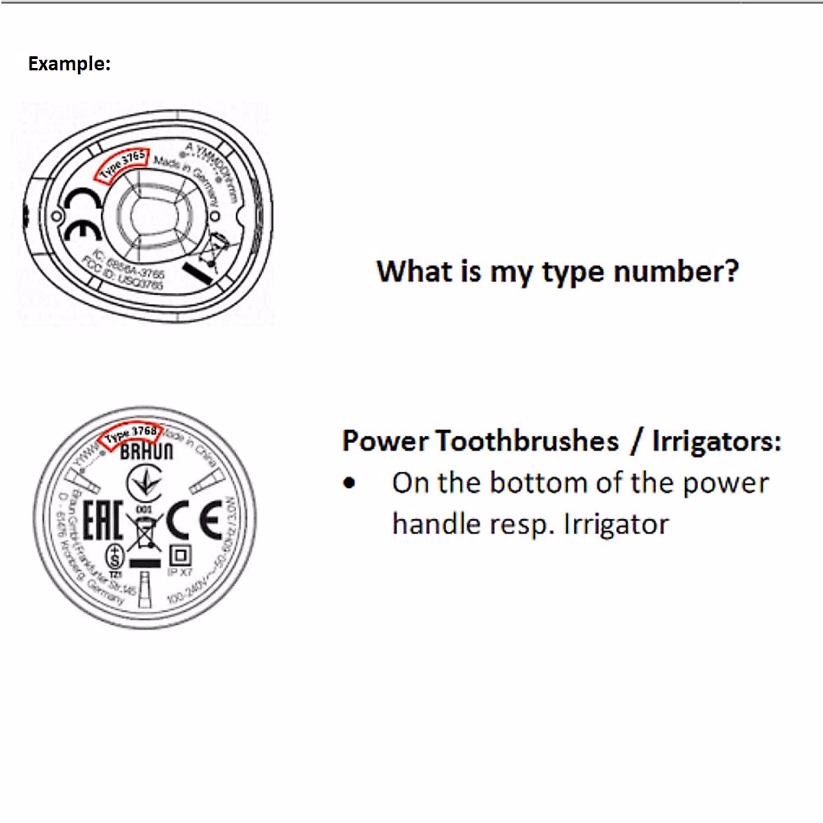 Braun Oral-B Toothbrush Replacement Power Handle, D36, White 6 Mode, Type 3764