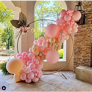 HUAXUS Pink Balloons - 100pcs Pastel Light Pink Latex Balloons Different Sizes 18/12/10/5 Inch for Valentines Day Baby Shower Wedding Birthday Party Decorations