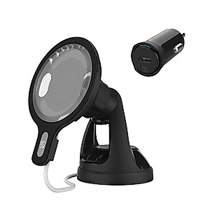 Scosche MSHWDPD20 MagicMount Windshield/Dashboard Suction Cup Mount for MagSafe Wireless Charger, (Charger not Included) Car Stand for MagSafe Charging Pad Compatible w/ iPhone 15/14/13/12/Pro/Pro Max