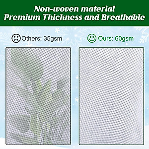 Alpurple 3 Packs Winter Drawstring Plant Covers - 47" X 31.5" Warm Plant Protection Cover Bags, Frost Cloth Blanket Protecting Fruit Tree Potted Plants from Freezing Animals Eating