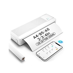 vretti Portable Printers Wireless for Travel, P83 inkless Printer with 304DPI, Portable Thermal Printer, Instant Printing, Inkless Printer for iOS&Android, Support 8.5" X 11" US Letter&Legal A4&B5