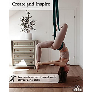 Orbsoul Deluxe Yoga Hammock (Grand Size 5.5 Yards) Includes Premium Aerial Nylon Silks, Certified Rigging Hardware & Easy Set-Up Guide