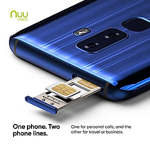 NUU Mobile G3 Unlocked Smartphone 64GB + 4GB RAM (Rear & Front Camera) HD+ Display Android 8 Cell Phone Sapphire Blue
