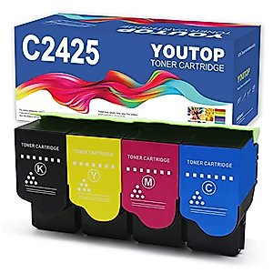 YOUTOP 4PK Remanufactured C231HK0 C231HC0 C231HM0 C231HY0 Toner Cartridge Compatible for Lexmark C2325/C2425/C2535/MC2325/MC2425/MC2640