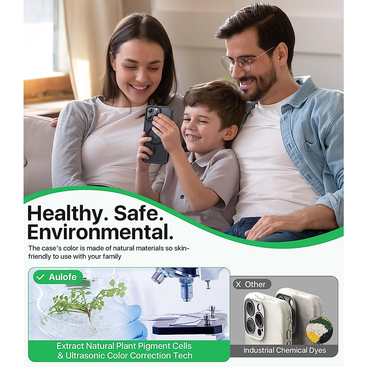 Aulofe Strong Magnetic for iPhone 15 Pro Max Case, [Compatible with MagSafe] [Military-Grade Drop Tested] Shockproof Protective Slim Translucent Matte Cover for iPhone 15 Pro Max Phone Case, Black