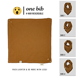 Indi Baby Bandana Bibs for Boys & Girls, GOTS Certified Organic Bibs, 4-Way Reversible Baby Drool Bibs, 100% Organic Cotton Muslin Bibs 5-Pk